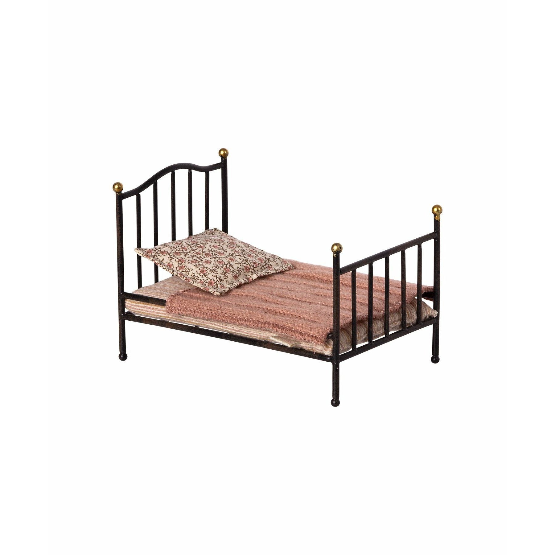 Maileg Vintage Bed, Mouse -- Anthracite - The Happy Lark